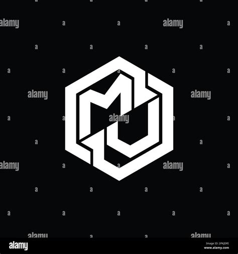 Mv Logo Monogram Gaming With Hexagon Geometric Shape Design Template