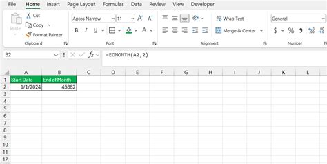 how to find end of month dates with eomonth function in excel