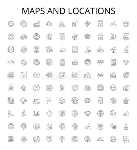 映射和位置大纲图标集合 地图位置地理导航测绘gps矢量图 向量例证 插画 包括有 定位 图表 275191326