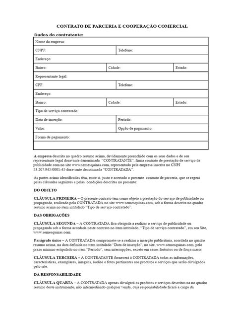 Contrato De Publicidade Semesquinas Pdf Publicidade