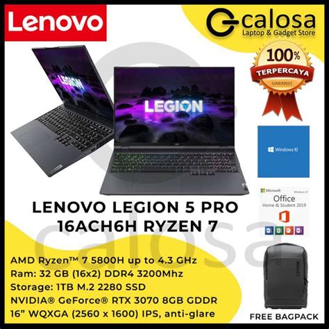 Jual LENOVO LEGION 5 PRO 16ACH6H BGID RYZEN 7 5800H 32GB 1TB RTX3070