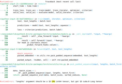 Got Error Lengths Argument Should Be A 1d Cpu Int64 Tensor But Got