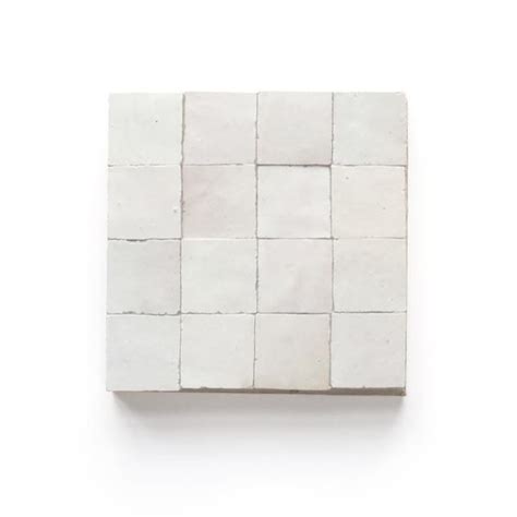 Zellige Tiles Moroccan Weathered White 2 Square Clé Cle Tile