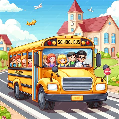 Premium Vector School Bus Vector Cartoons Ai Generated