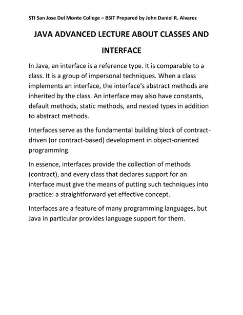 Java Advanced Lecture About Classes And Interfaces Java Advanced