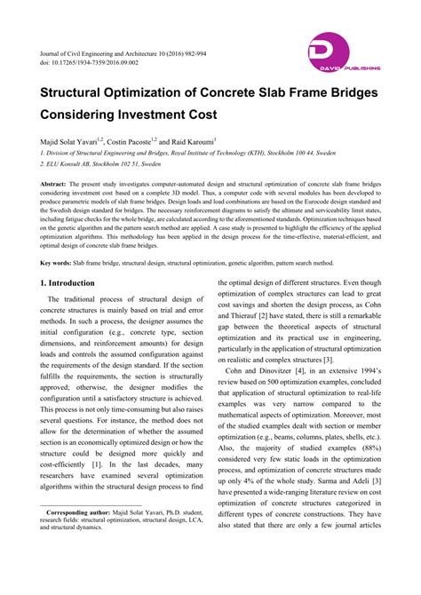 pdf structural optimization of concrete slab frame bridges