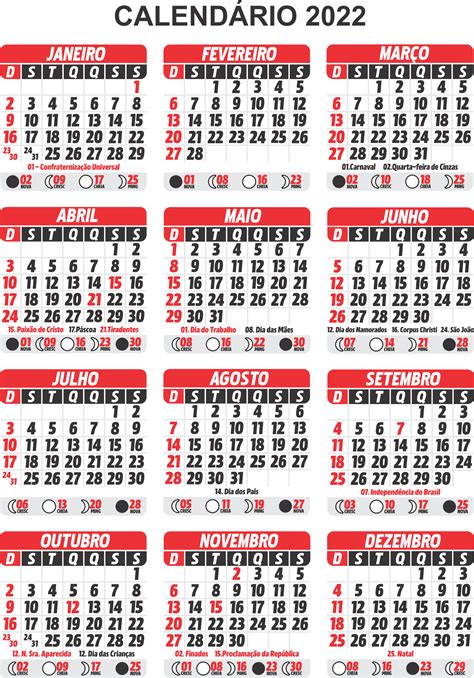 Gabarito Calendário 2022 Png Imagem Legal
