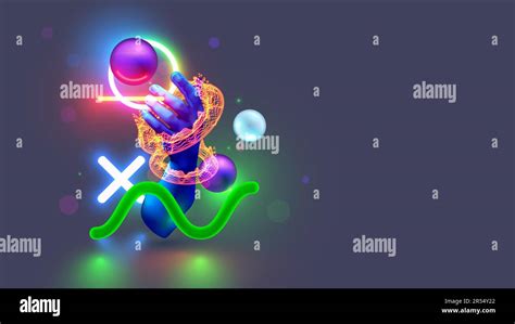 technology background with abstract digital geometric figures in neon