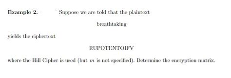 Solved Example 2 Suppose We Are Told That The Plaintext