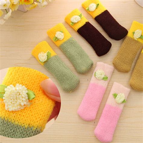 Носки для ножек стула Aliexpress Home Fashion Protect Floor Knit Flower Leg Sleeve Table Chair