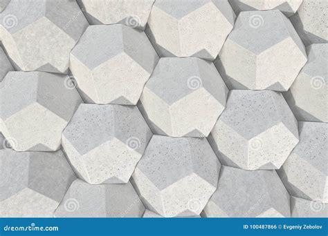 Pattern Of Concrete Hexagonal Elements Stock Illustration