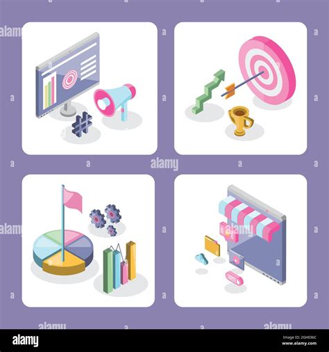 Isometric Digital Marketing Stock Vector Image And Art Alamy