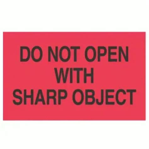 Do Not Open With Sharp Object Label Ams Printing