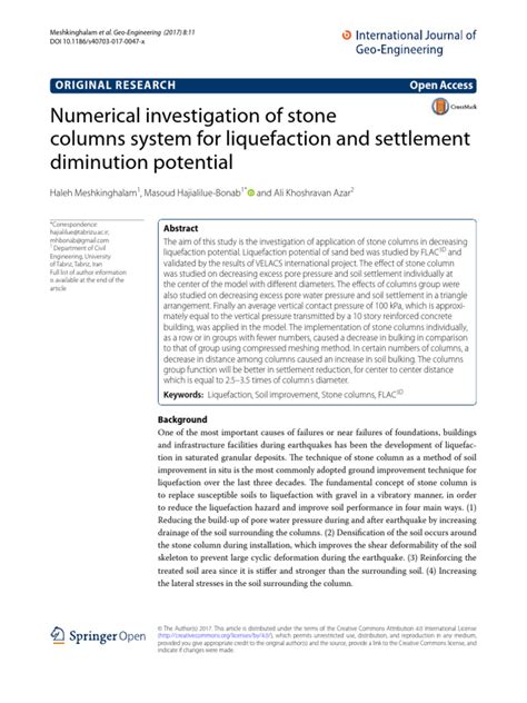 Numerical Investigation Of Stone Columns System For 2cknrcgd44 Pdf Porosity Strength Of