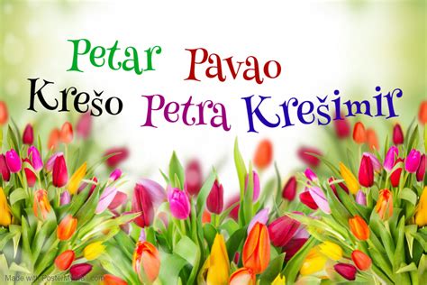 DANAS JE NJIHOV DAN Imendan slave osobe imena Petar Petra Krešimir