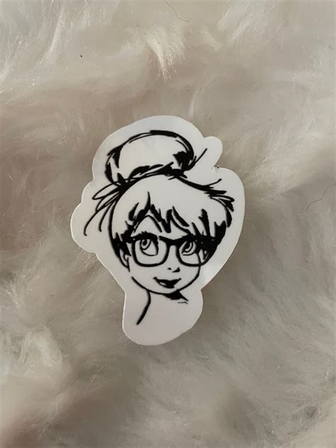 Tinkerbell With Glasses Waterproof Sticker Tinkerbell Disney Peter