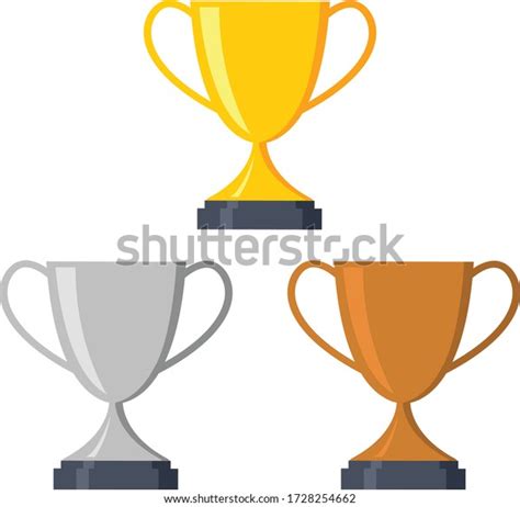Gold Silver Bronze Trophy Stock Vector Royalty Free 1728254662