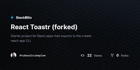 React Toastr Forked Stackblitz