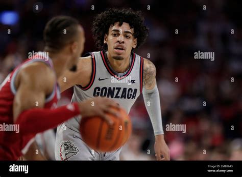 Gonzaga Guard Julian Strawther Center Defends Loyola Marymount Guard