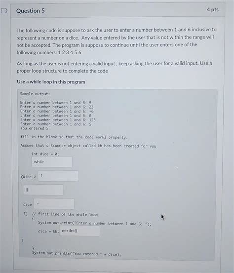 solved question 5 4 pts the following code is suppose to ask