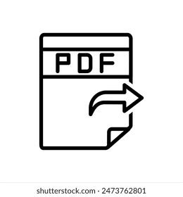 Vector Black Line Icon Pdf Export Stock Vector Royalty Free Shutterstock