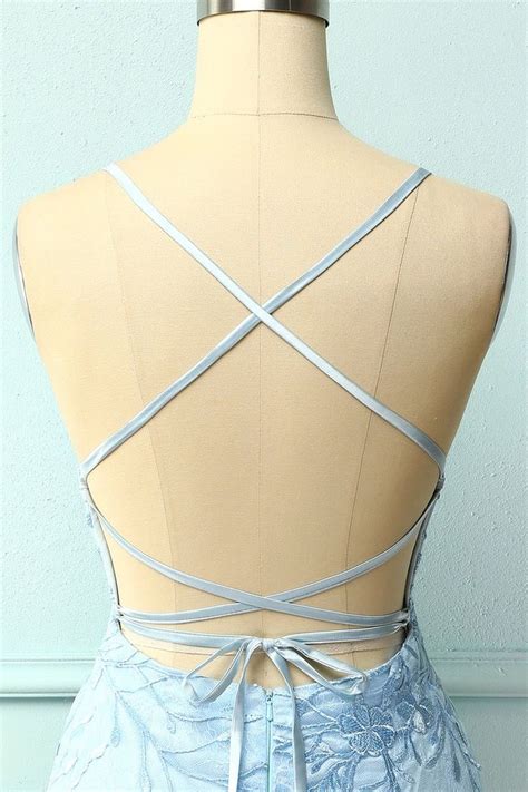 Sky Blue Spaghetti Straps Bodycon Dress Tight Homecoming Dress