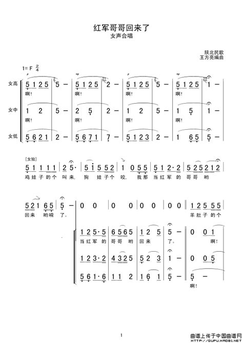 红军哥哥回来了（女声合唱）