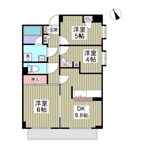 東武東上線 坂戸駅 地上6階建て 築31年 埼玉県鶴ヶ島市脚折町4丁目 7万円／3sdk 洋室35 洋室4 洋室6 Dk88／53