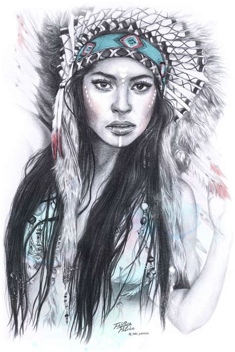Female Beautiful Female Native American Drawings Draw Stunning Portraits