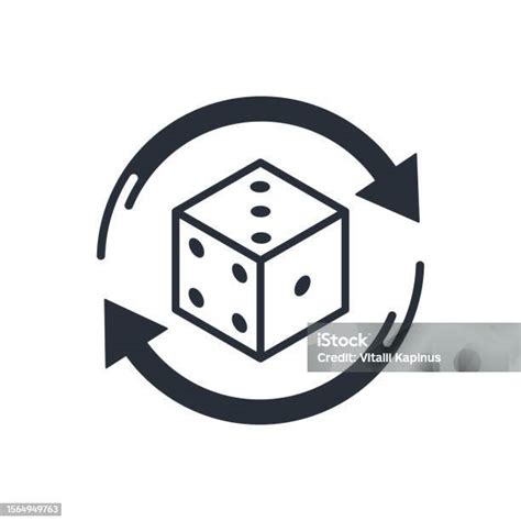 주사위 던지기 및 굴리기 난수 재미있는 도박 게임 복권 로또 벡터 선형 아이콘은 흰색 배경에 분리되어 있습니다 0에 대한 스톡 벡터 아트 및 기타 이미지 Istock