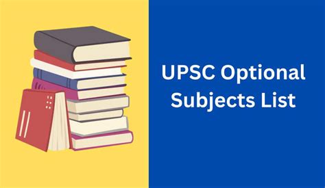 List Of Optional Subjects In Upsc Cse Complete List