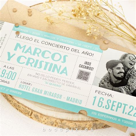 Invitación De Boda Entrada De Concierto Festival Desde 090€