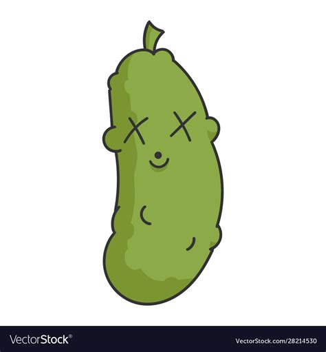 Dead Funny Dill Pickle Cartoon Royalty Free Vector Image