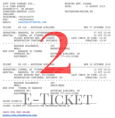 Airline Flight E Ticket Number Loft Girl