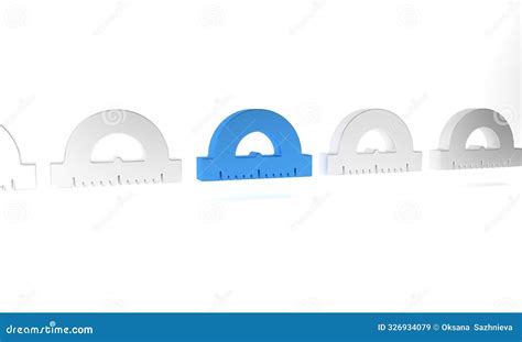 Blue Protractor Grid For Measuring Degrees Icon Isolated On White Background Tilt Angle Meter