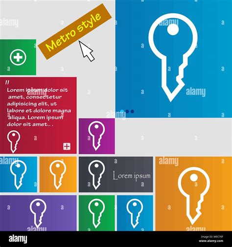 key icon sign buttons modern interface website buttons with cursor
