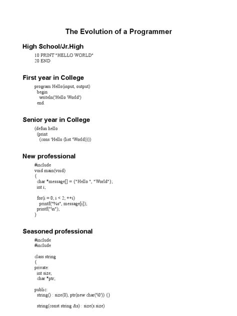 The Evolution Of A Programmer Pdf Computer Engineering Computer Data