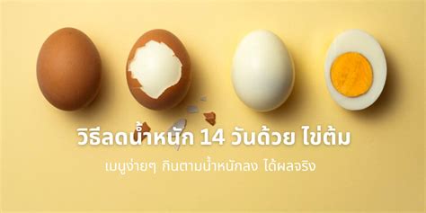 วิธีลดน้ำหนัก 14 วันด้วย ไข่ต้ม เมนูง่ายๆ กินตามน้ำหนักลง ได้ผลจริง