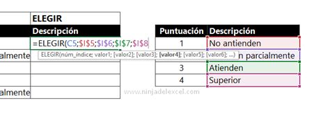 Función Elegir En Excel Paso A Paso Ninja Del Excel
