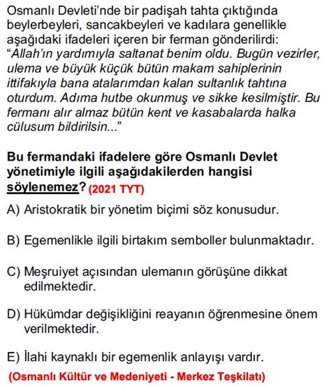 TYT Tarih Çıkmış Sorular Doğru Tercihler