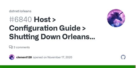 host configuration guide shutting down orleans is outdated · issue