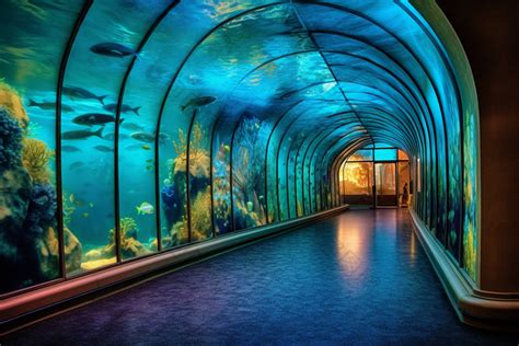 水族馆观光隧道室内海洋世界鱼图片 包图网