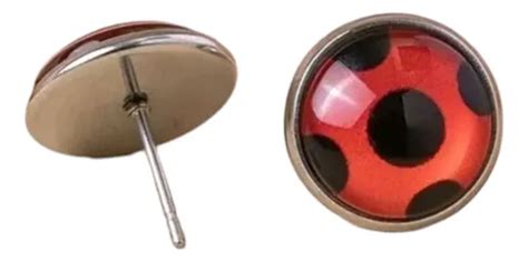 Aretes Miraculous Ladybug Rojo Y Negro Cosplay Meses Sin Interés