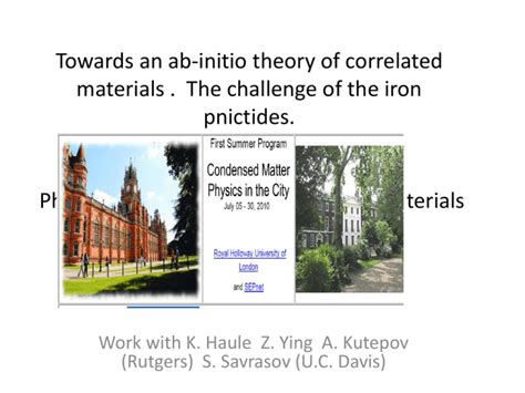 Towards An Ab Initio Theory Of Correlated Materials The Challenge Of