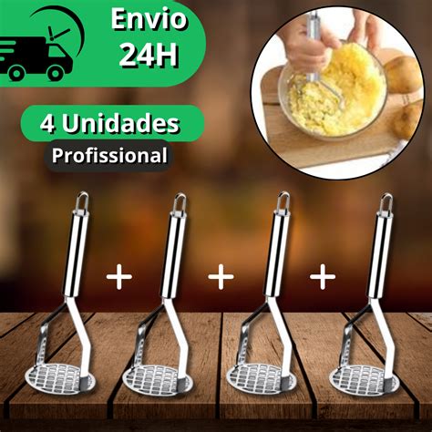 Jogo Kit 4 Unidades Premium Amassador Espremedor De Batatas De Legumes