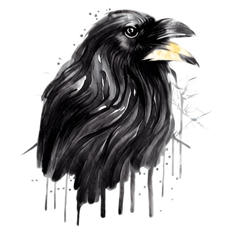 Beautiful Raven Forest Sketch · Creative Fabrica