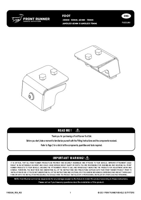Front Runner Roof Rack Installation Guides For Various Vehicles 4wd