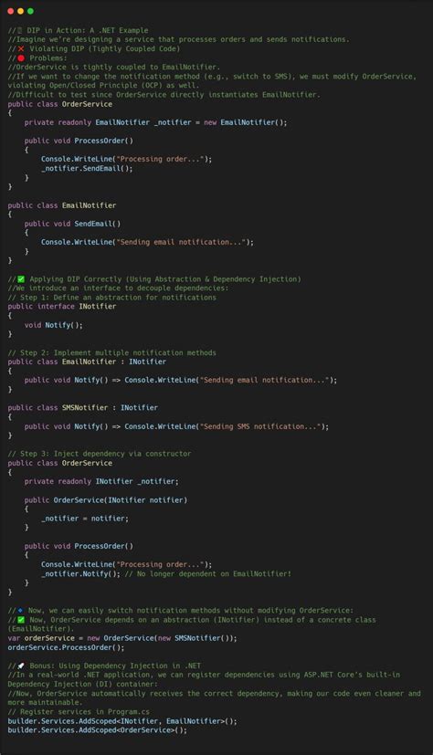 solid dependencyinversion dotnet cleancode softwaredevelopment