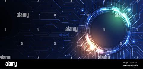 Abstract Technology Digital Circles Of Particles Futuristic Background Big Data Visualization