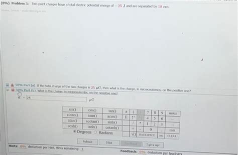 Solved Problem Two Point Charges Have A Total Chegg Com